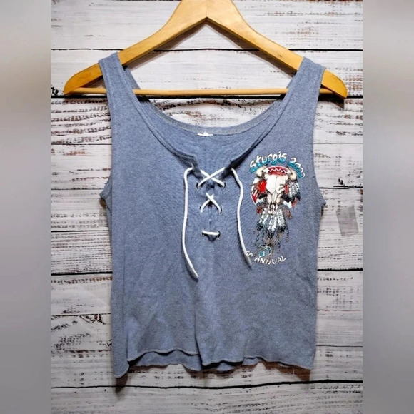 Sturgis | Tops | Sturgis Tank Top Blue Gray Graphic Year 200 Y2k Biker ...